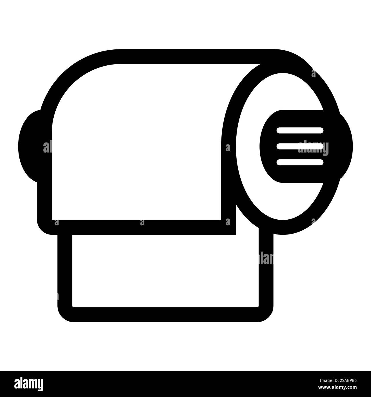 A minimalist icon of a toilet paper roll, representing hygiene and ...