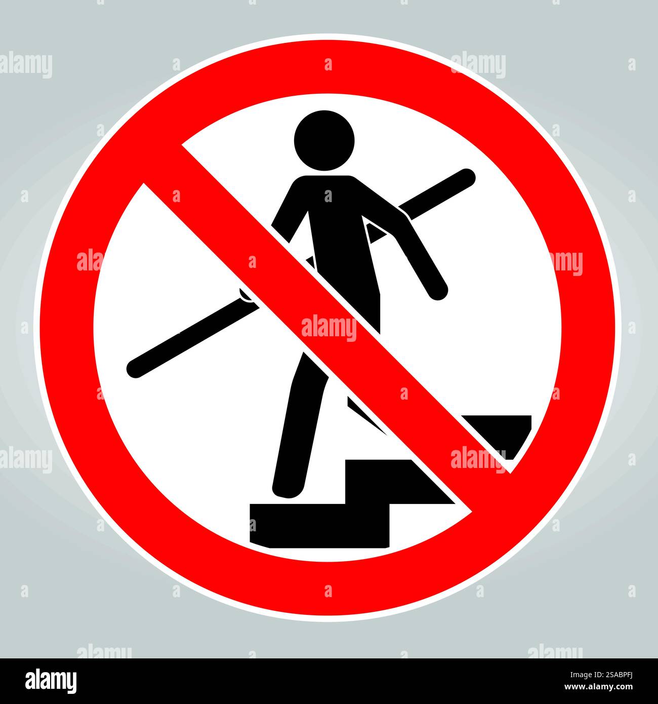 A clear no access sign indicating restricted entry to stairs, designed ...