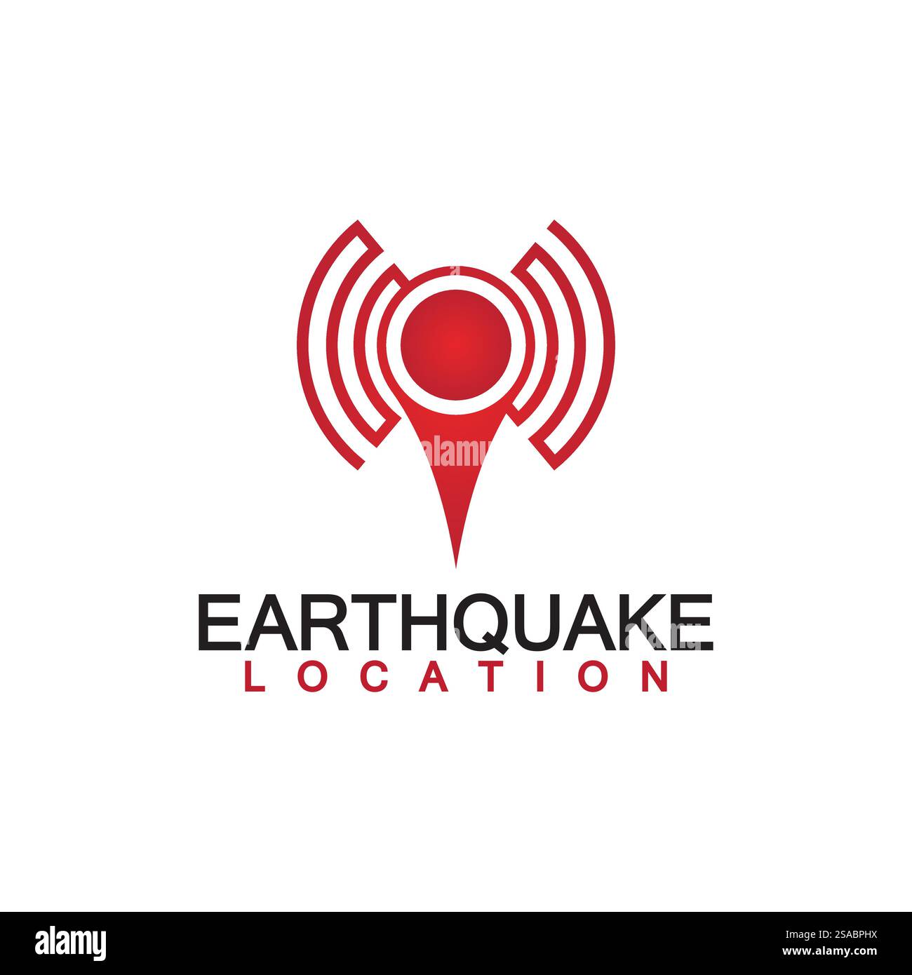 Earthquake Location logo Icon design Isolated on White Background. Map ...