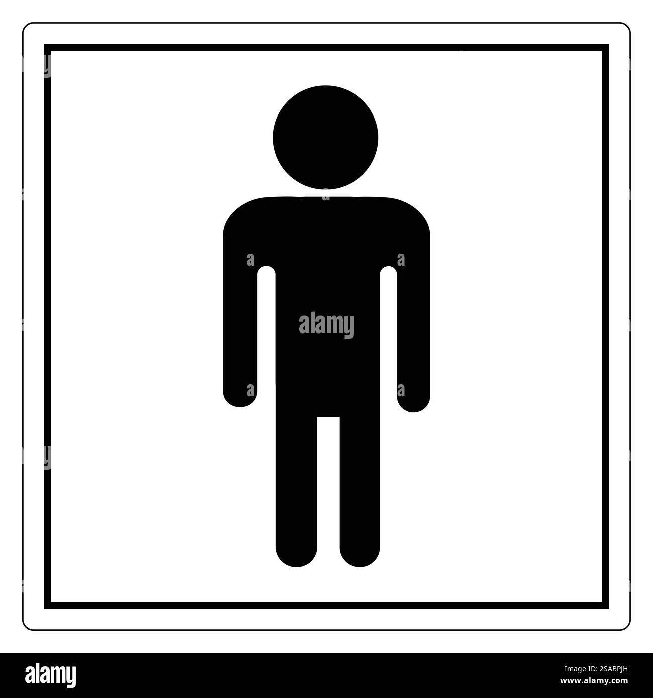 A minimalist black and white icon representing a standing man. Ideal ...