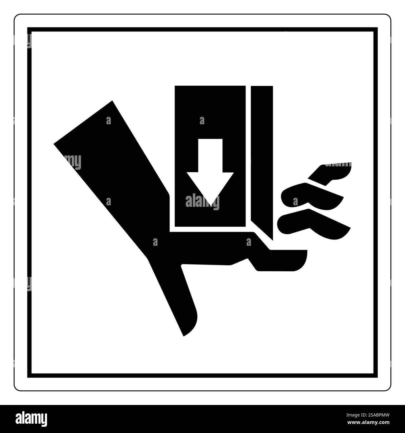 This image features a warning sign depicting a hand dropping an item ...
