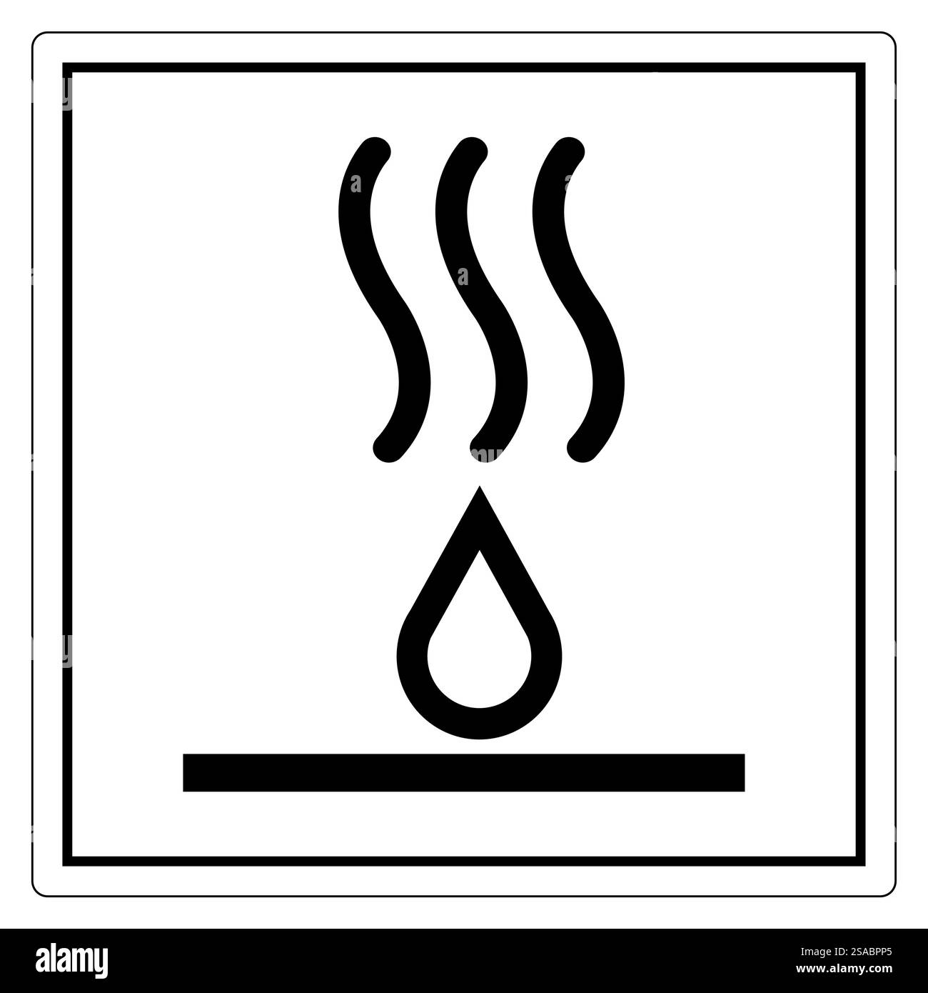 This graphic symbol represents the interaction of heat and liquid. It ...