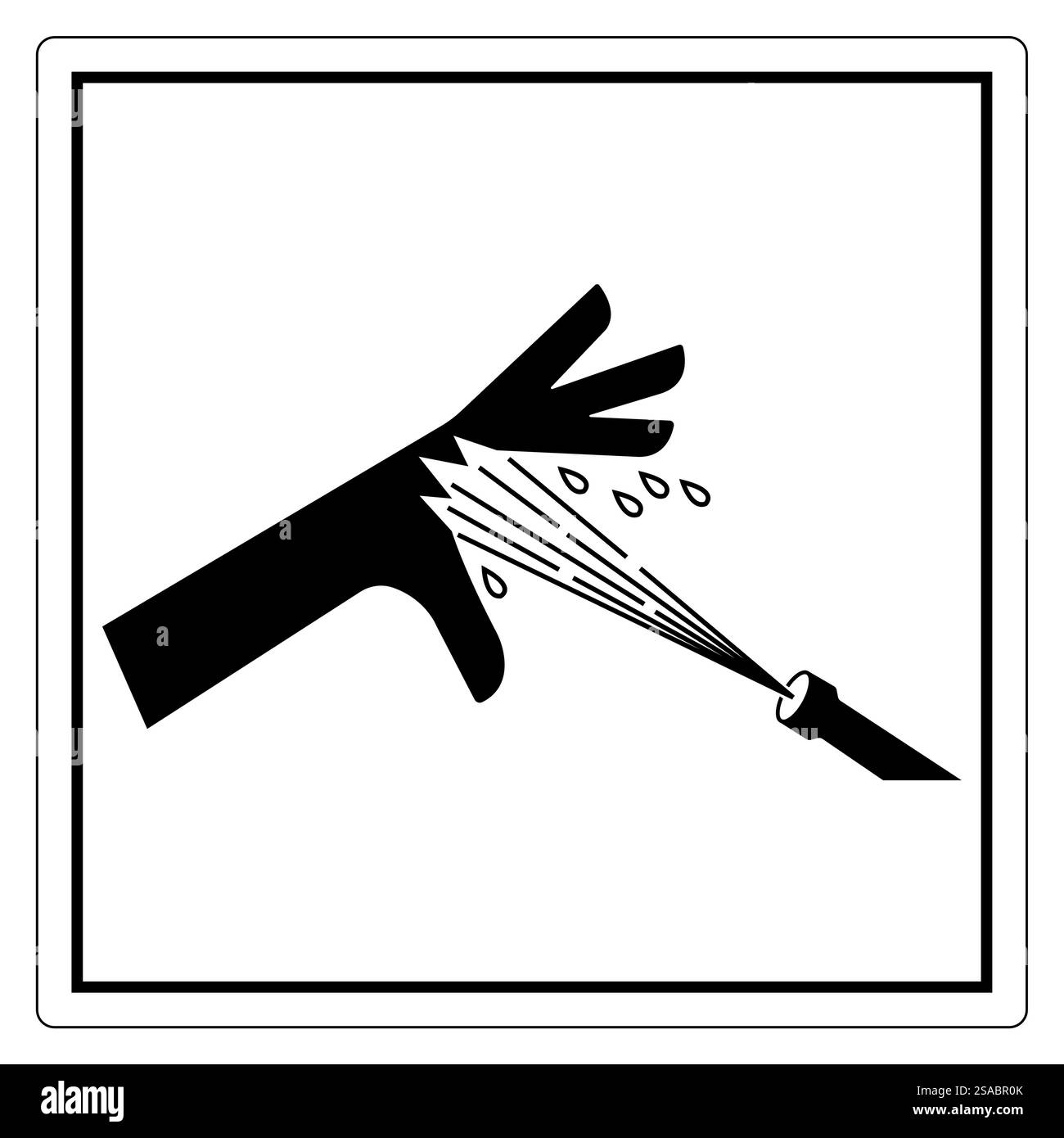 This graphic illustrates a hand with water spray, ideal for safety ...