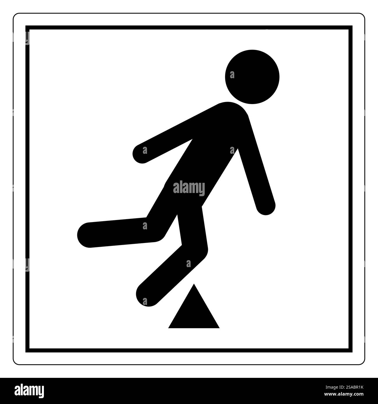 Icon of a caution sign warning about slipping hazards. It features a ...