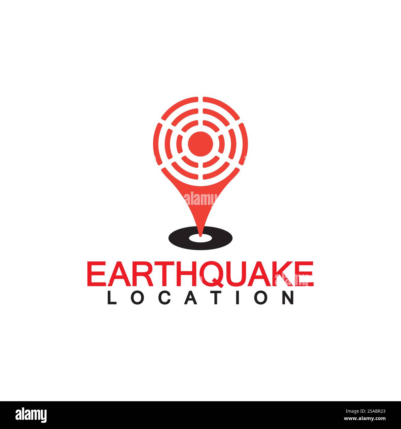 Earthquake Location logo Icon design Isolated on White Background. Map ...
