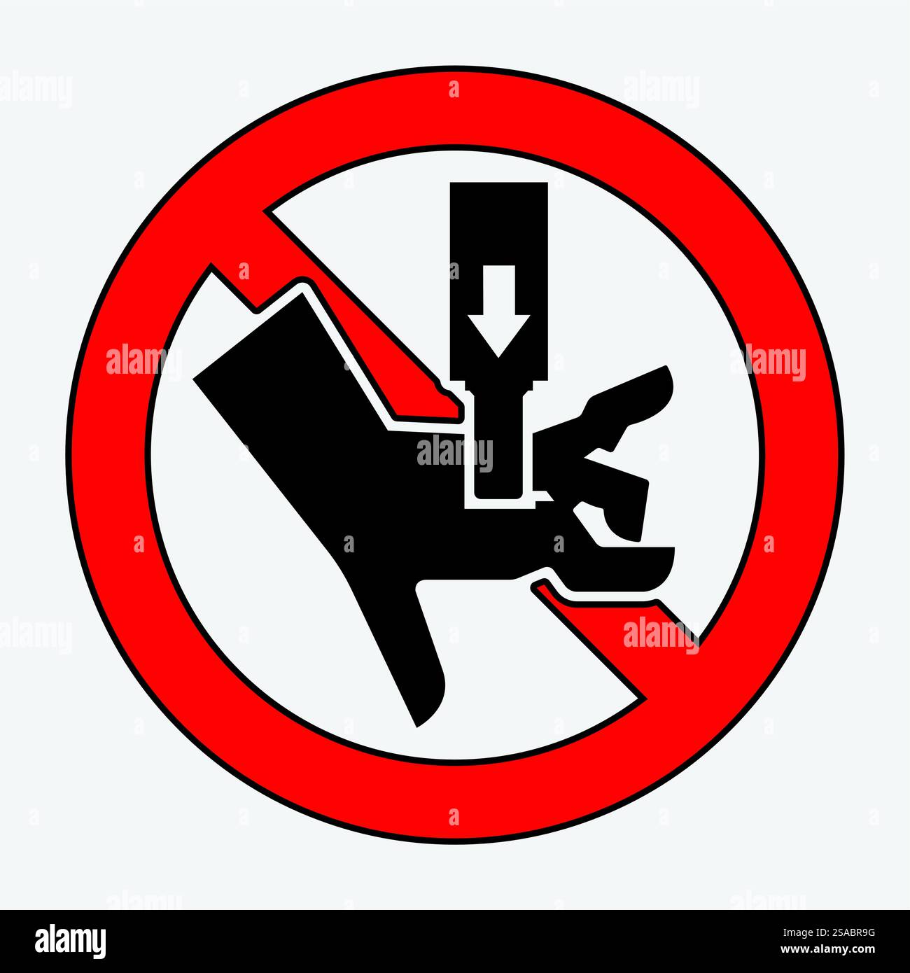 This graphic illustrates a warning sign for hand safety hi-res stock ...