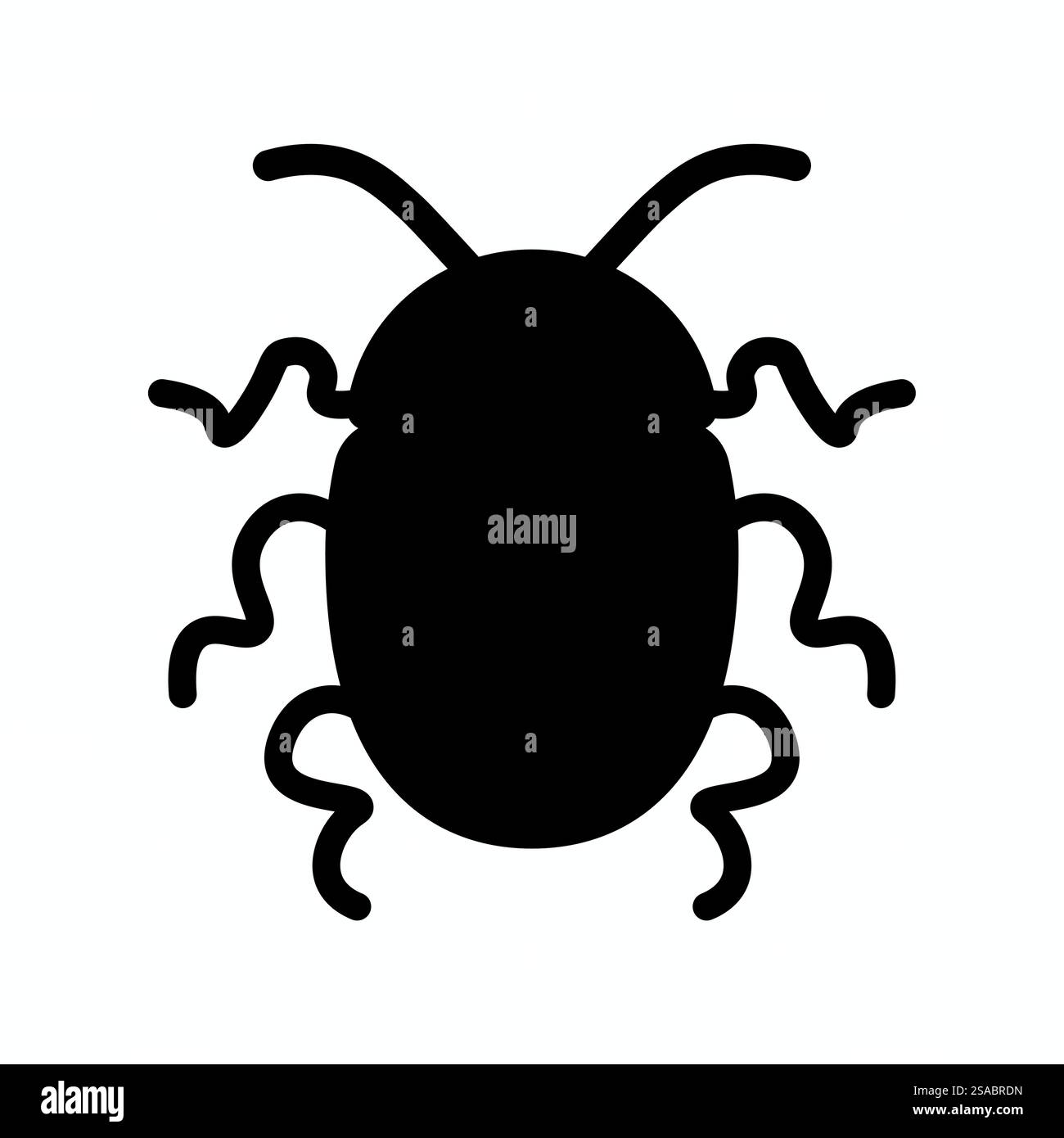 A minimalist silhouette of a beetle featuring a sleek design. This ...