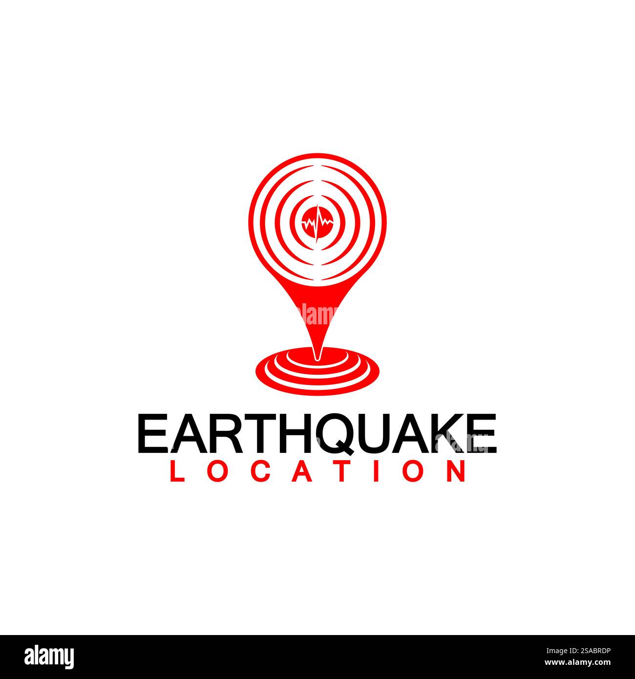 Earthquake Location logo Icon design Isolated on White Background. Map ...