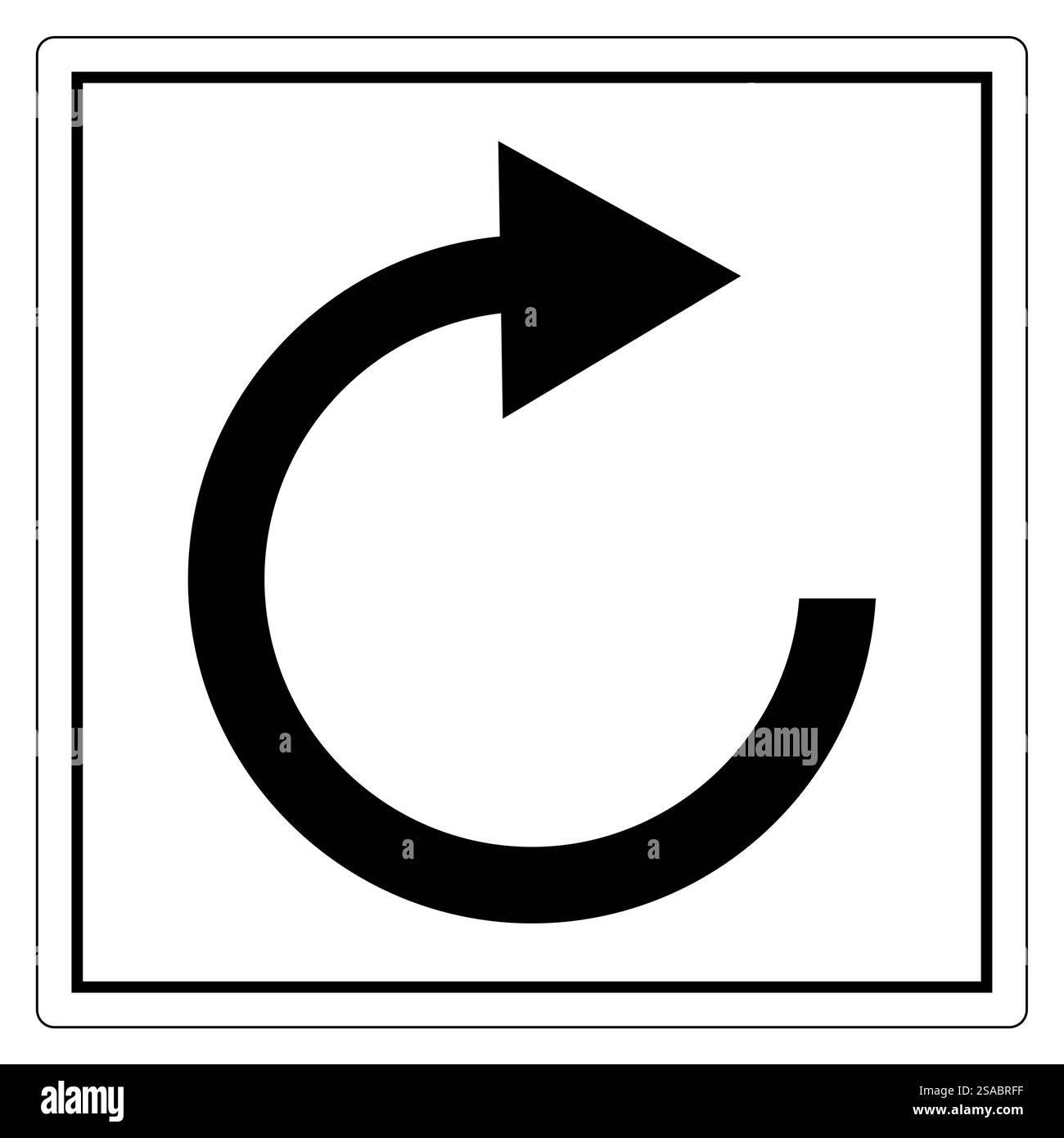 This image features a black circular arrow icon indicating a refresh action, perfect for web and ...