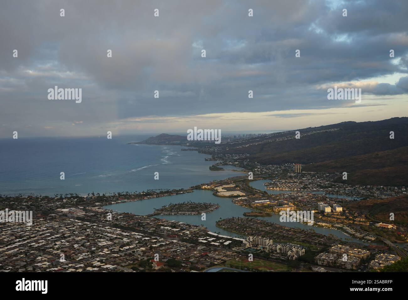 Aerial view of Honolulu, Oahu, Hawaii – stunning coastal cityscape with ...