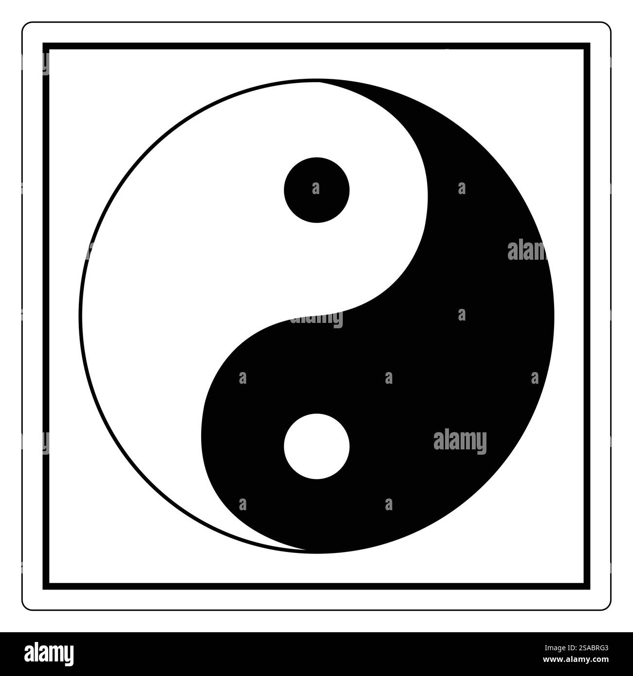 This minimalist design features a black and white yin yang symbol ...