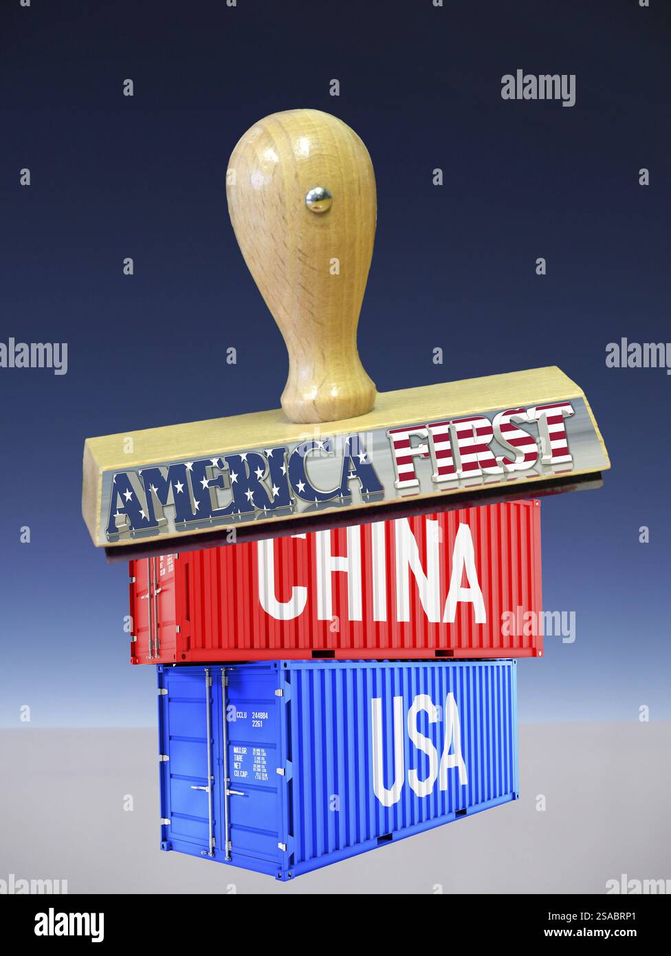 Symbolic image, free trade, USA, China, America first, Donald Trump ...