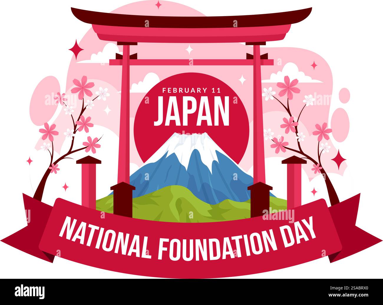 Happy Japan National Foundation Day Vector Illustration on February 11 ...