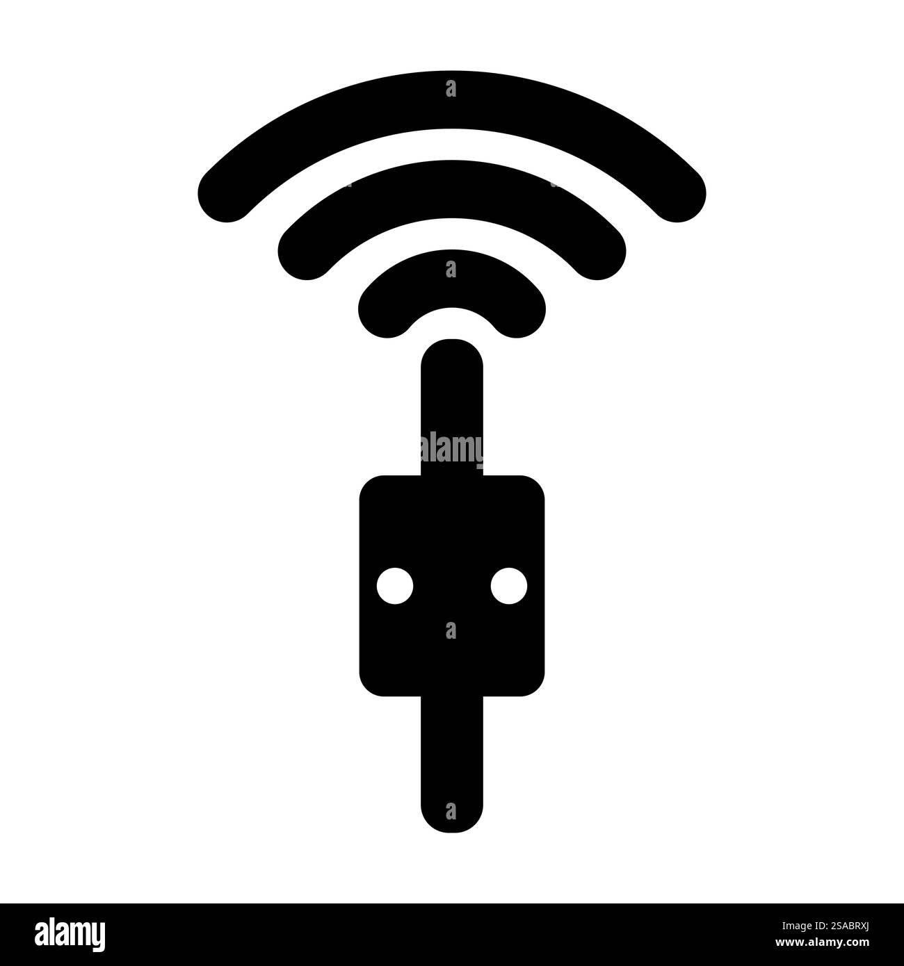 This graphic representation depicts a wireless connectivity icon ...
