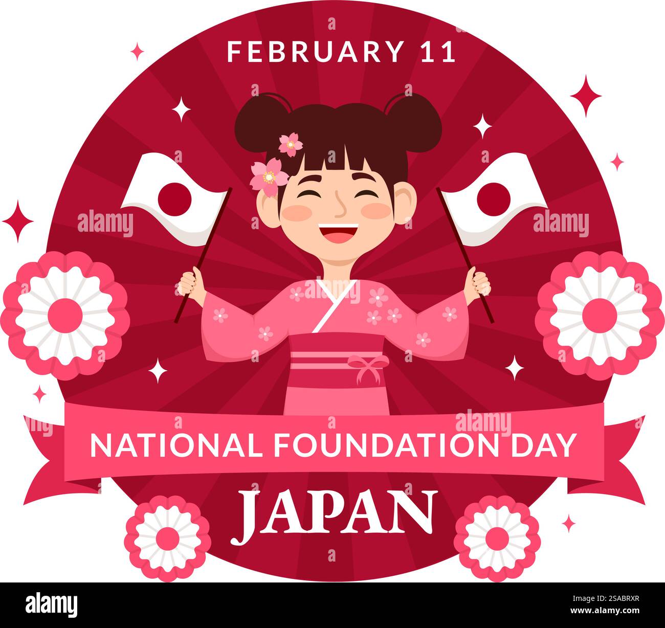 Happy Japan National Foundation Day Vector Illustration on February 11 ...