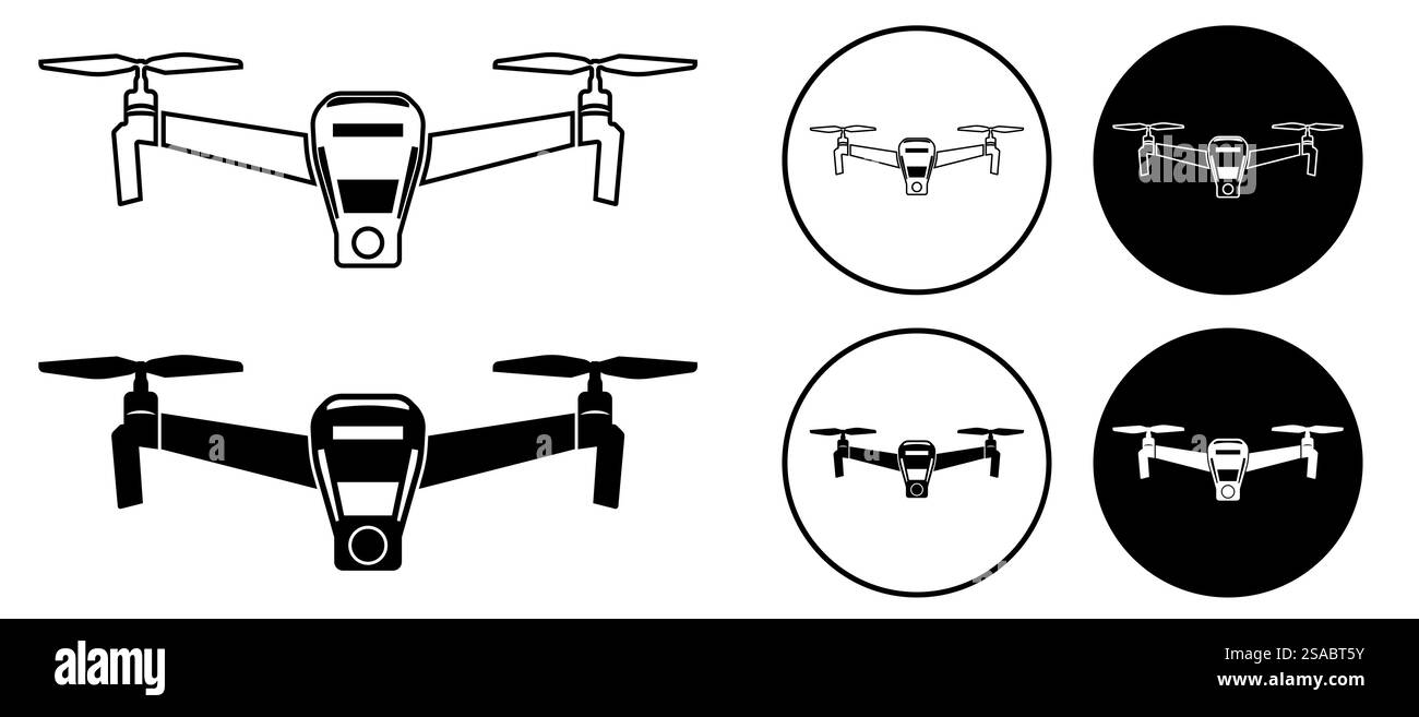 This diverse drone icon set showcases various styles and formats ...