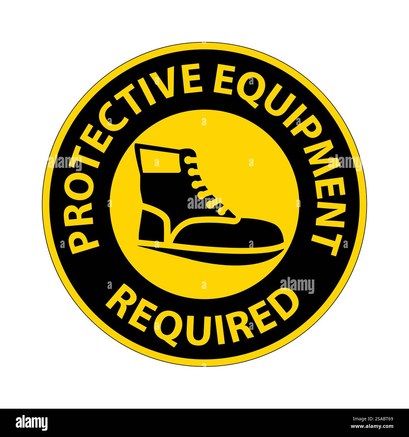 Vibrant safety sign highlighting the importance of wearing protective ...