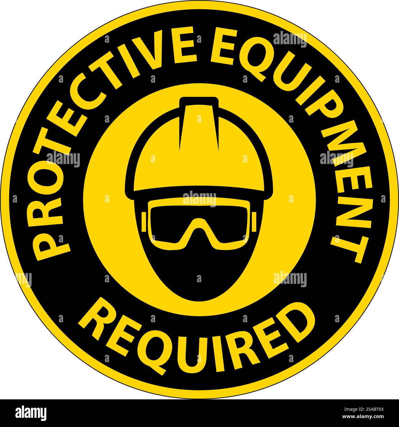 A bold symbol indicating the necessity of protective equipment in ...