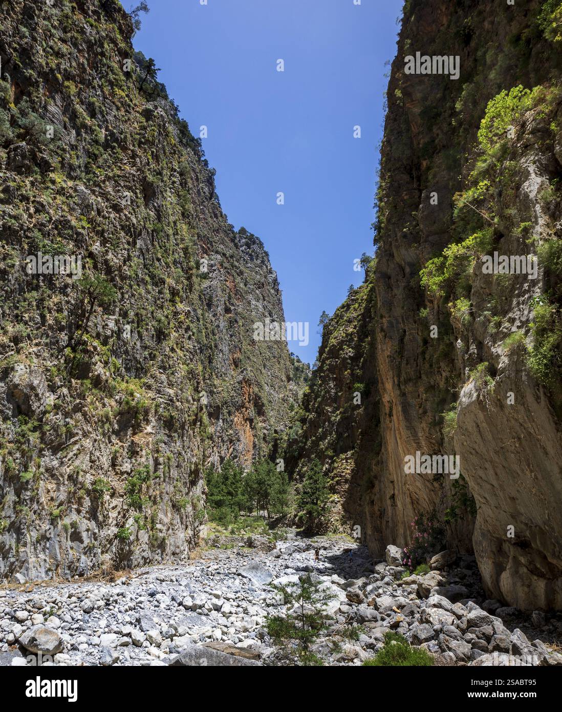 Hiking trail through the Samaria Gorge, south coast, Crete, Greece ...
