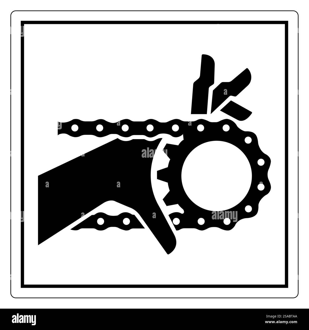 Warning Sign for Chain and Gear Safety Precautions Stock Vector Image ...