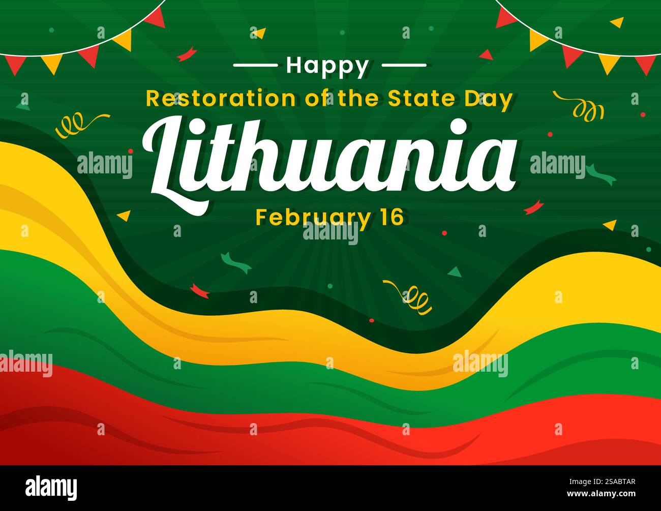 Lithuania Restoration of the State Day Vector Illustration on 16 ...