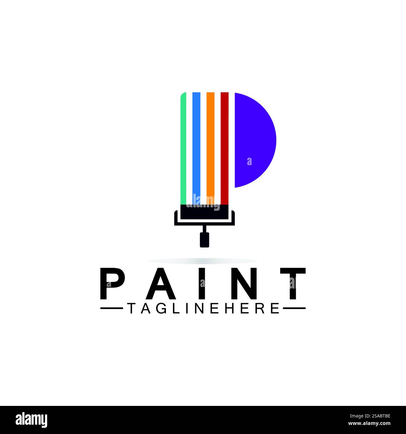 Letter P with brush icon for paint logo concept vector template Stock ...