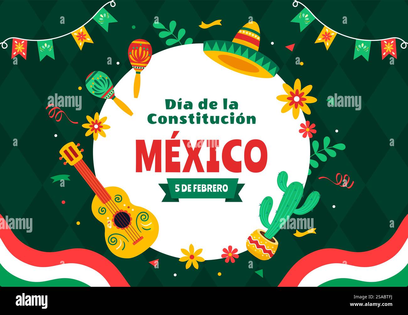 Dia De La Constitucion Vector Illustration. Translation: Happy ...
