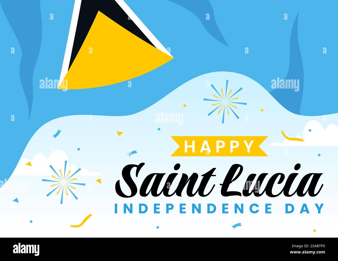 Saint Lucia Independence Day Vector Illustration on February 22 with ...