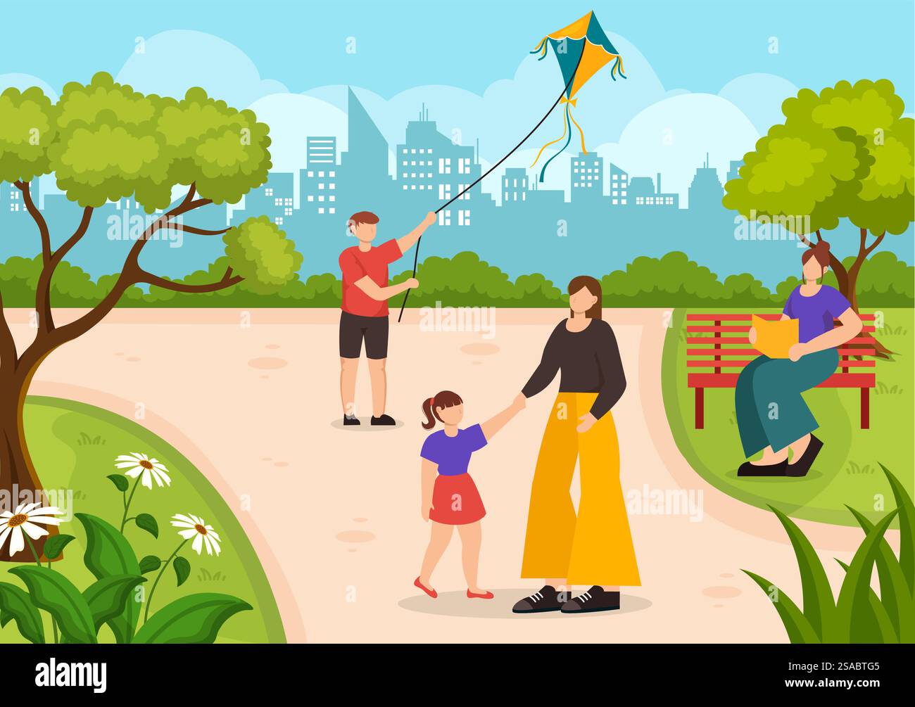 Outdoor Activity Vector Illustration with Relaxing on a Picnic, Leisure ...