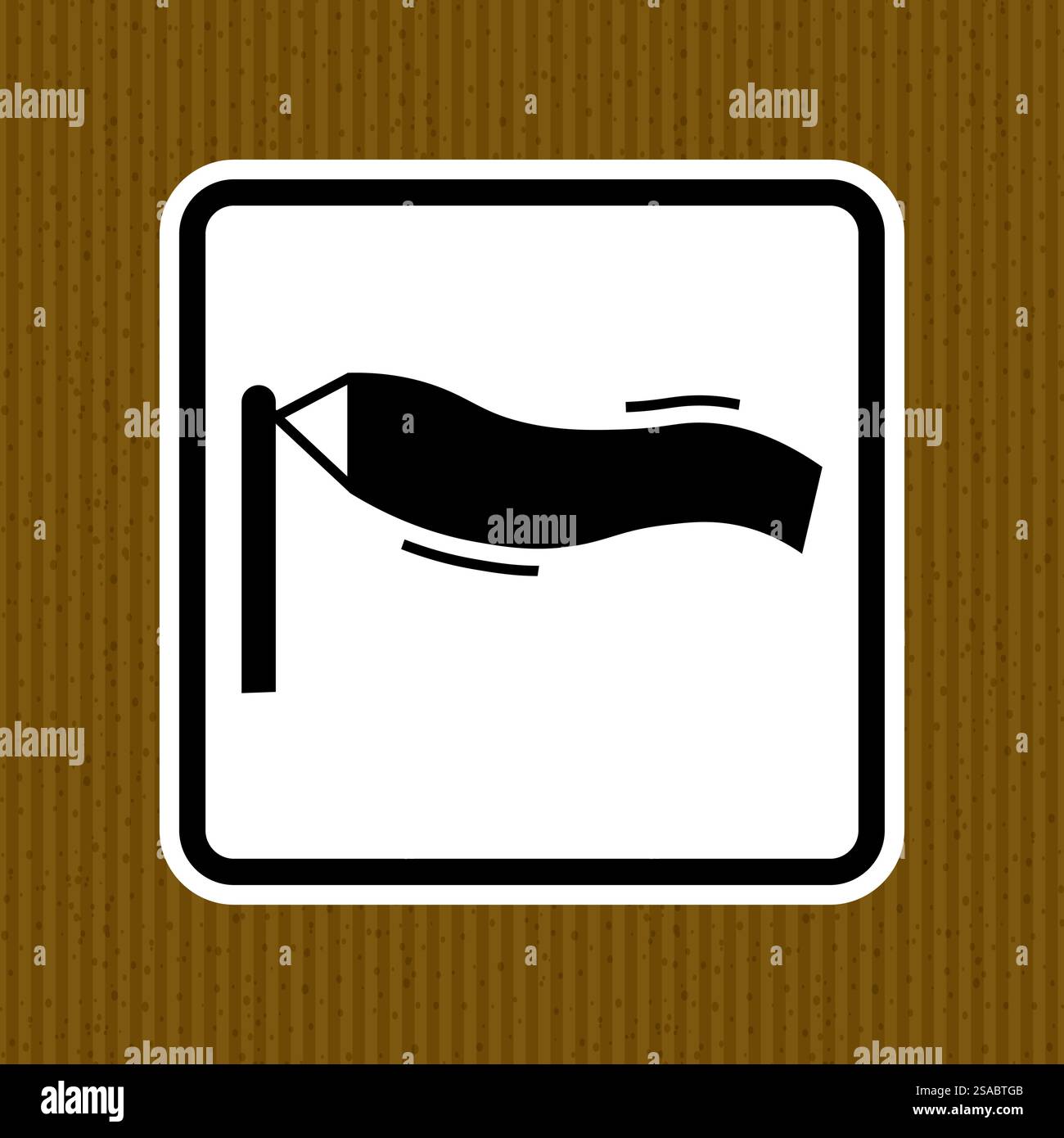 A minimalist icon representing a flag in motion, indicating wind ...