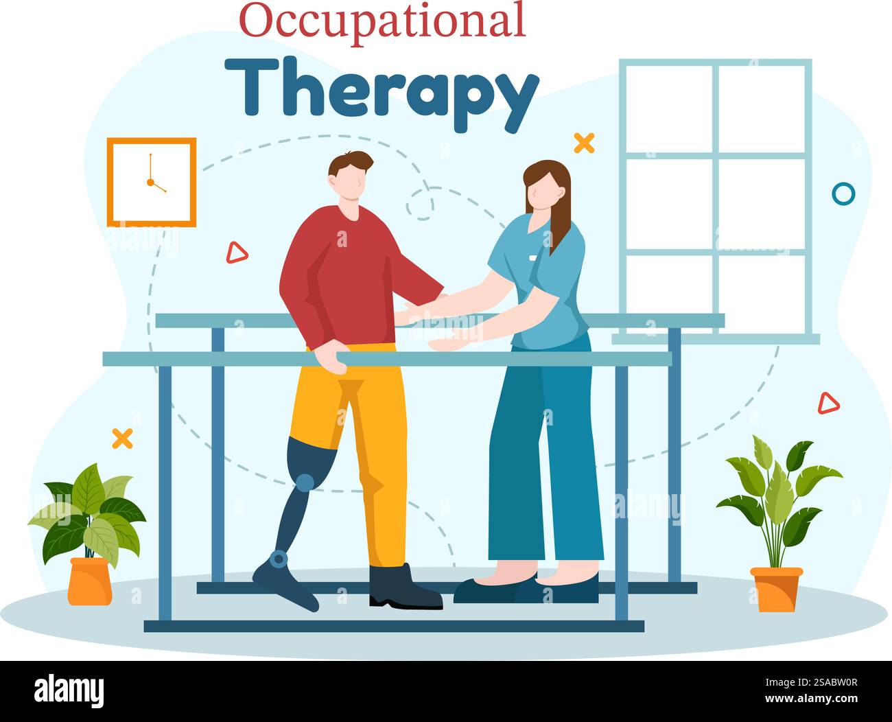 Occupational Therapy Vector Illustration with Treatment Session on ...