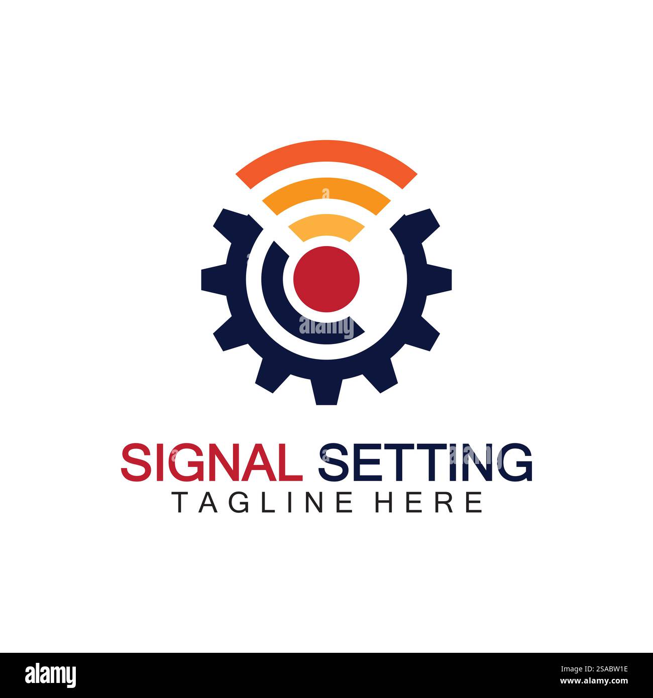 signal setting logo with gear and signal composition, logo for setting ...
