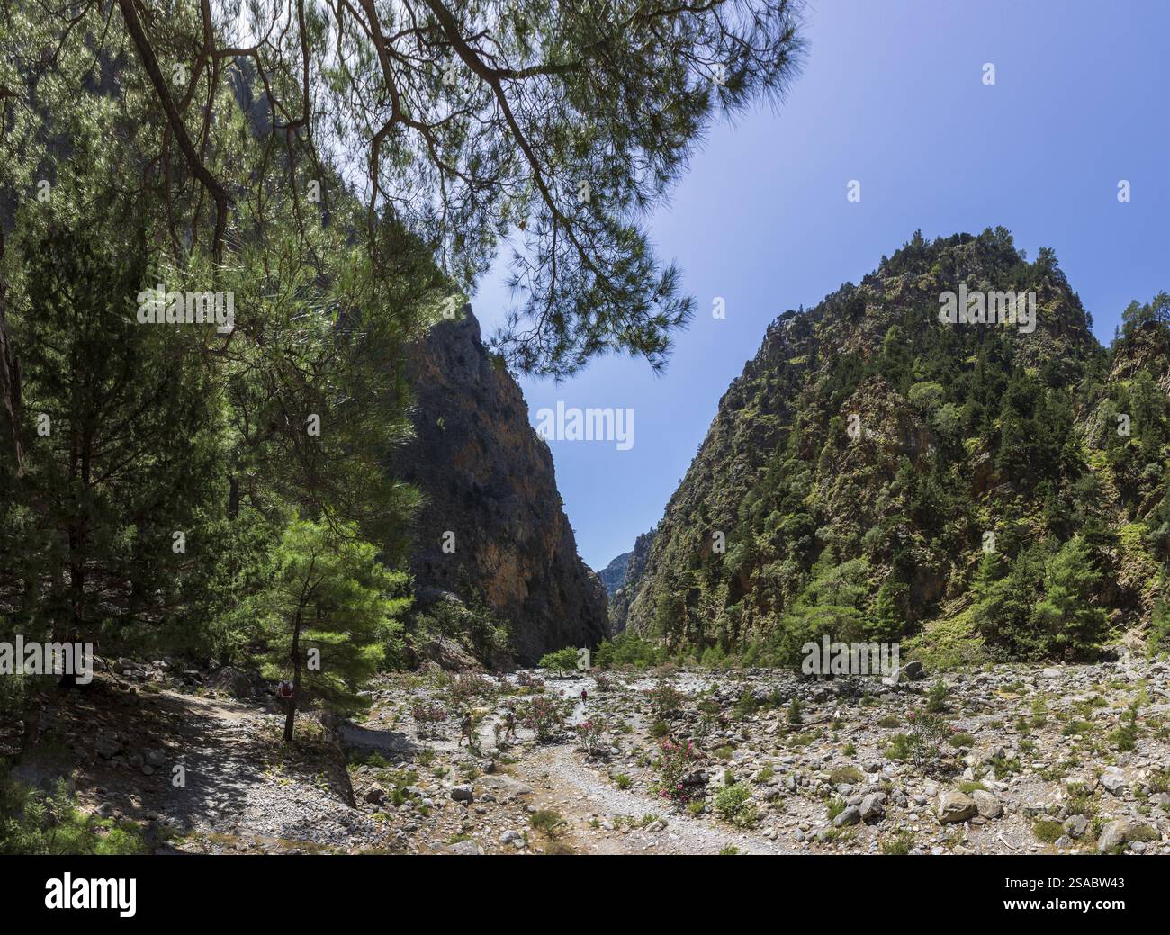 Hiking trail through the Samaria Gorge, south coast, Crete, Greece ...