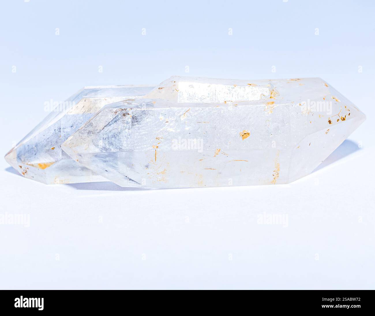 Double Terminated Twin Crystal with Pyramid Inclusions Stock Photo - Alamy