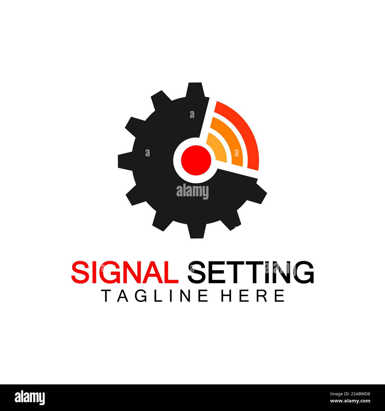signal setting logo with gear and signal composition, logo for setting ...