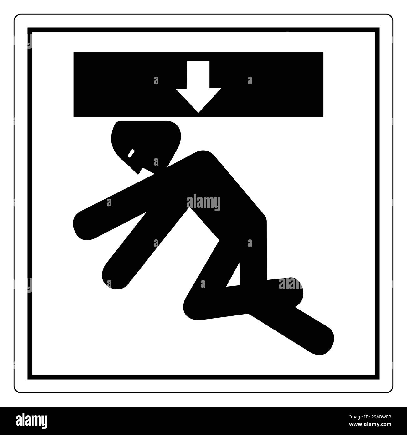 Graphic representation of a warning sign indicating a low clearance ...