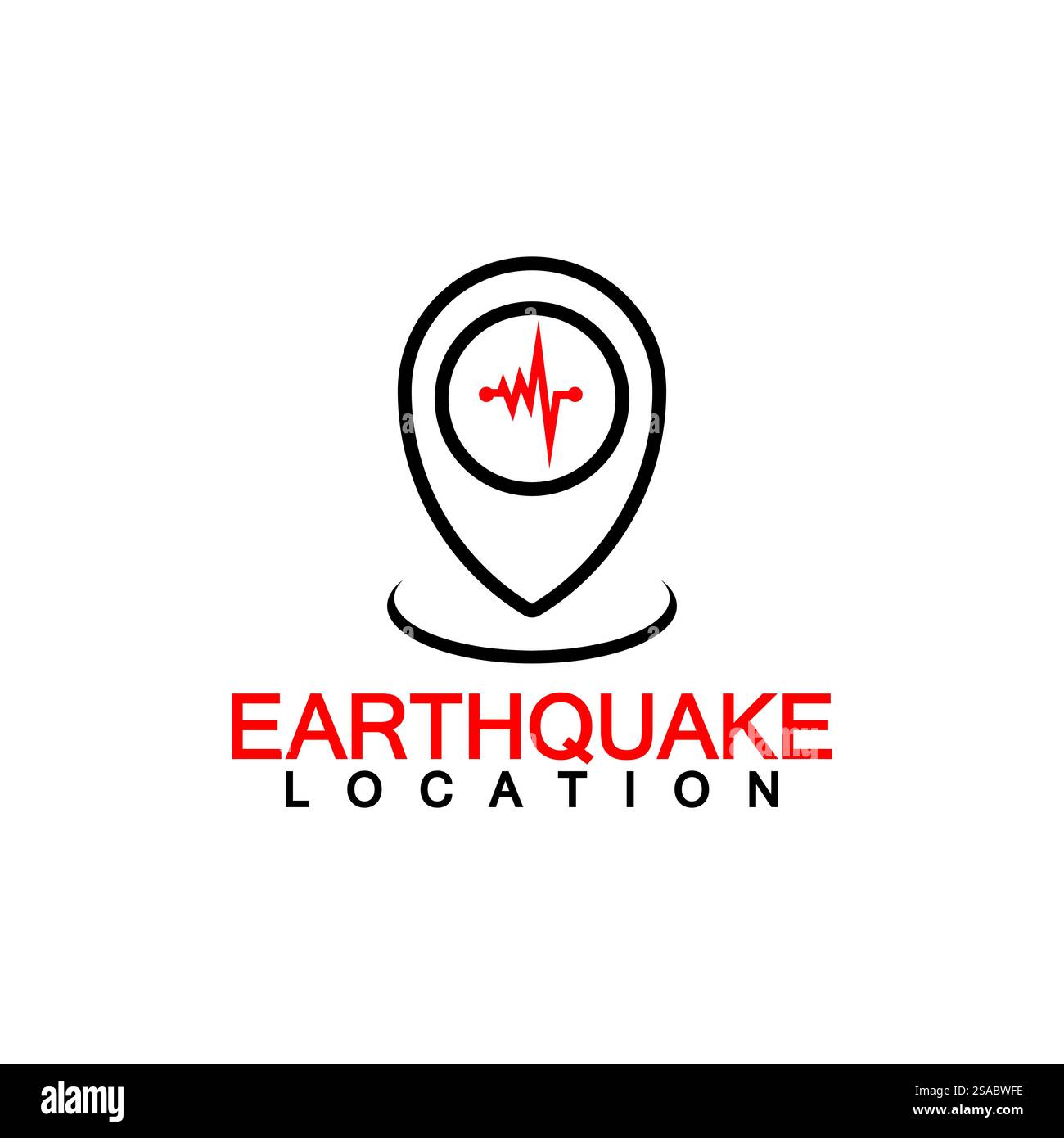 Earthquake Location logo Icon design Isolated on White Background. Map ...