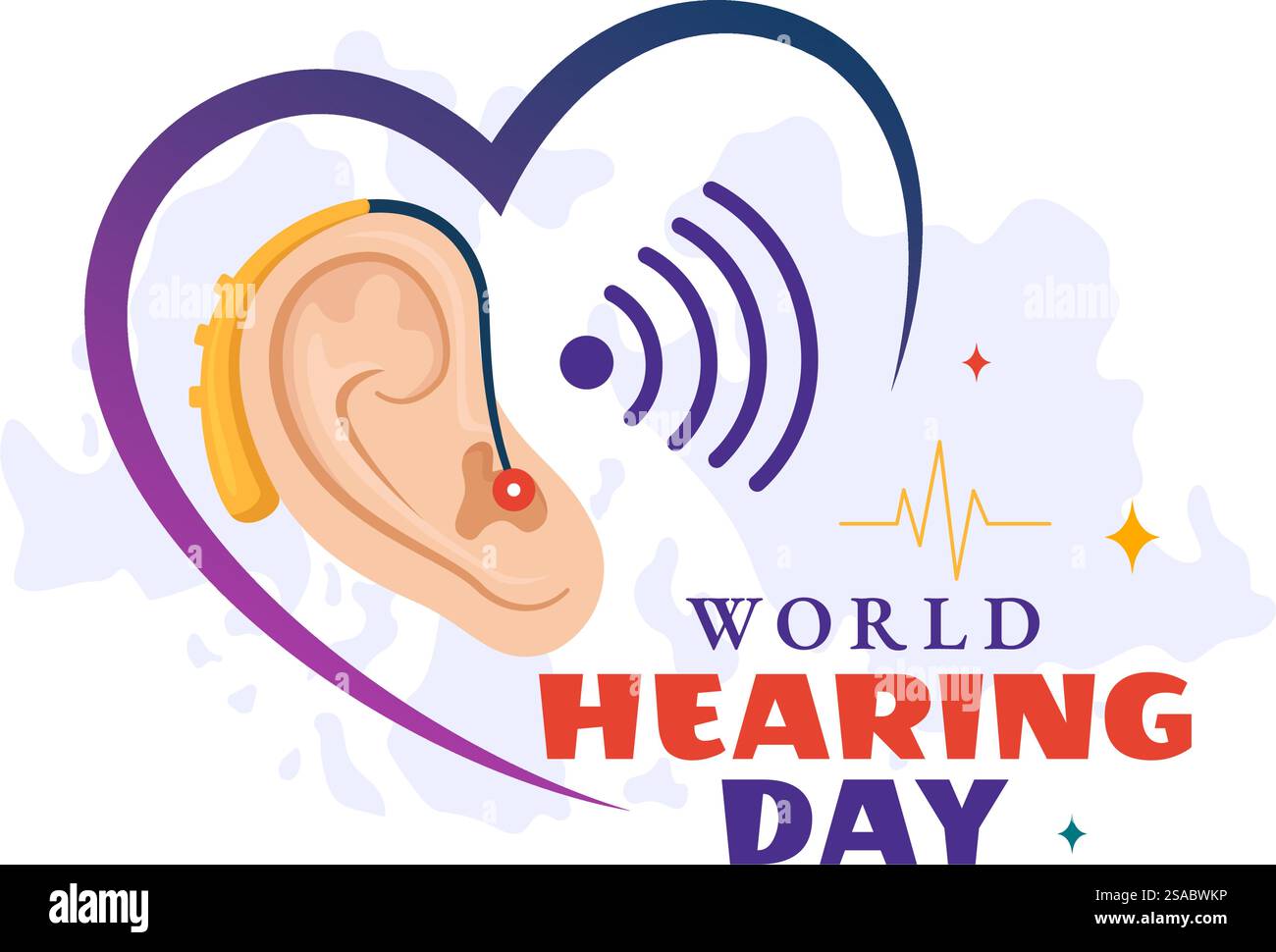 World Hearing Day Vector Illustration on 3 March to Raise Awareness on ...