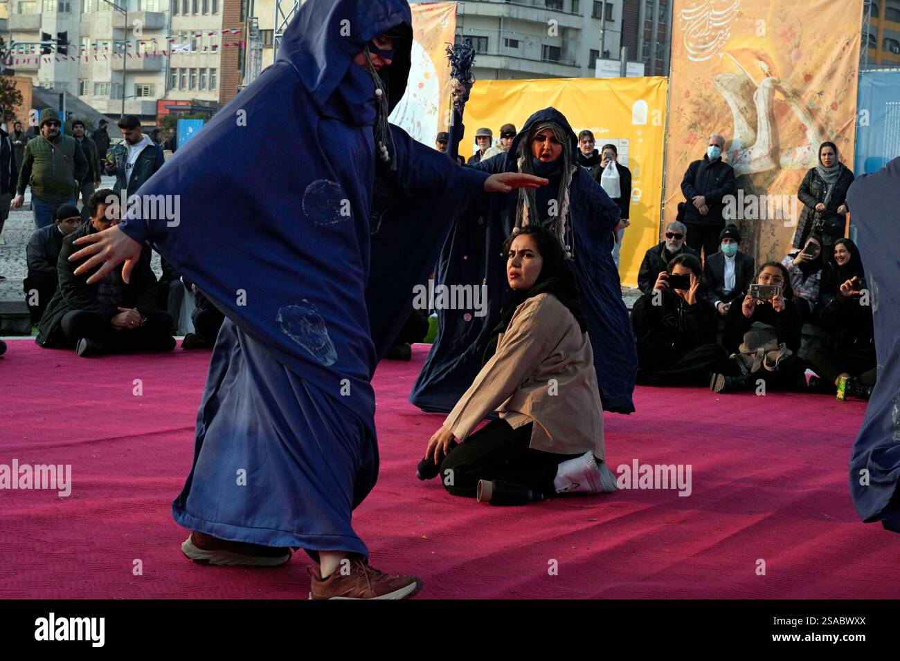 Iranian actresses Azadeh Esmaeili, left, Sarieh Amini, center, and ...