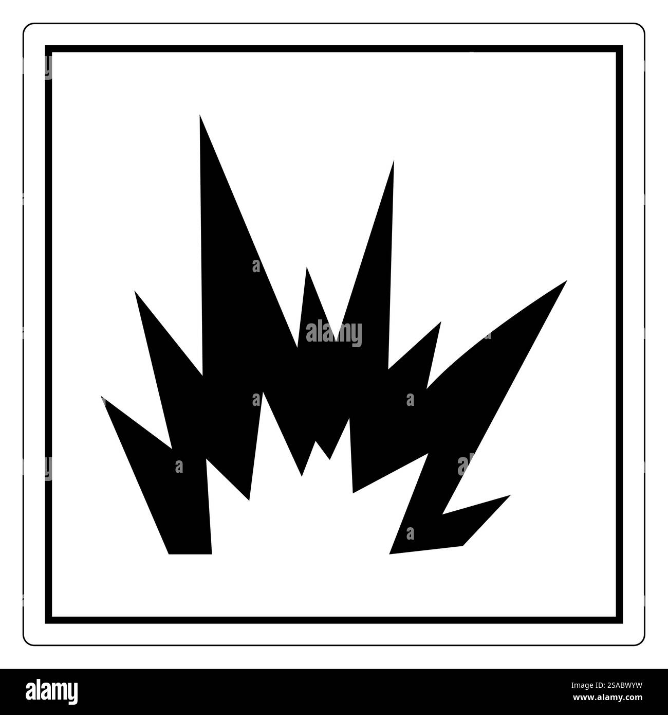 A bold explosion symbol in black on a clean white background. Ideal for ...