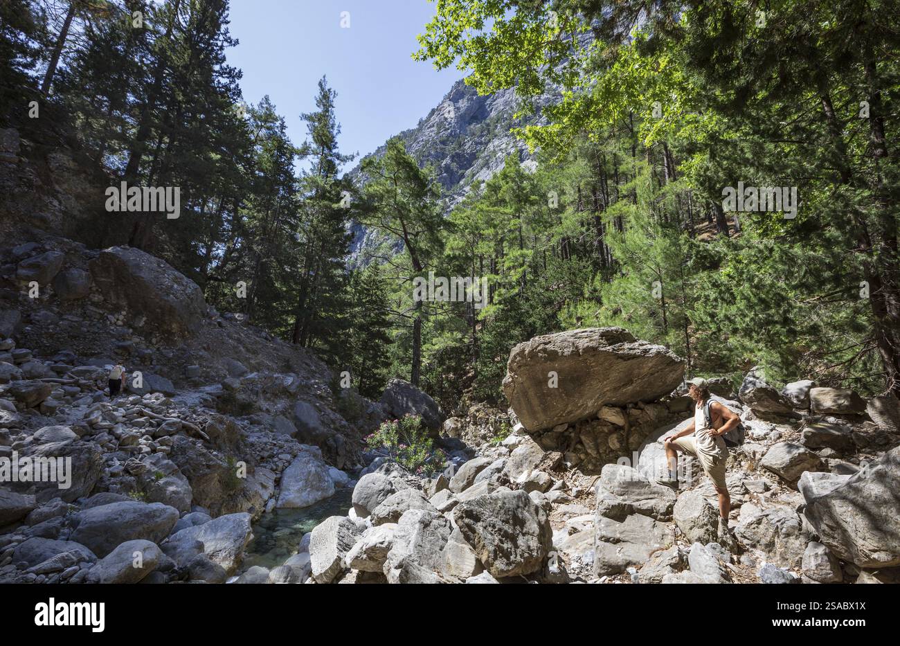 Hiking trail through the Samaria Gorge, south coast, Crete, Greece ...