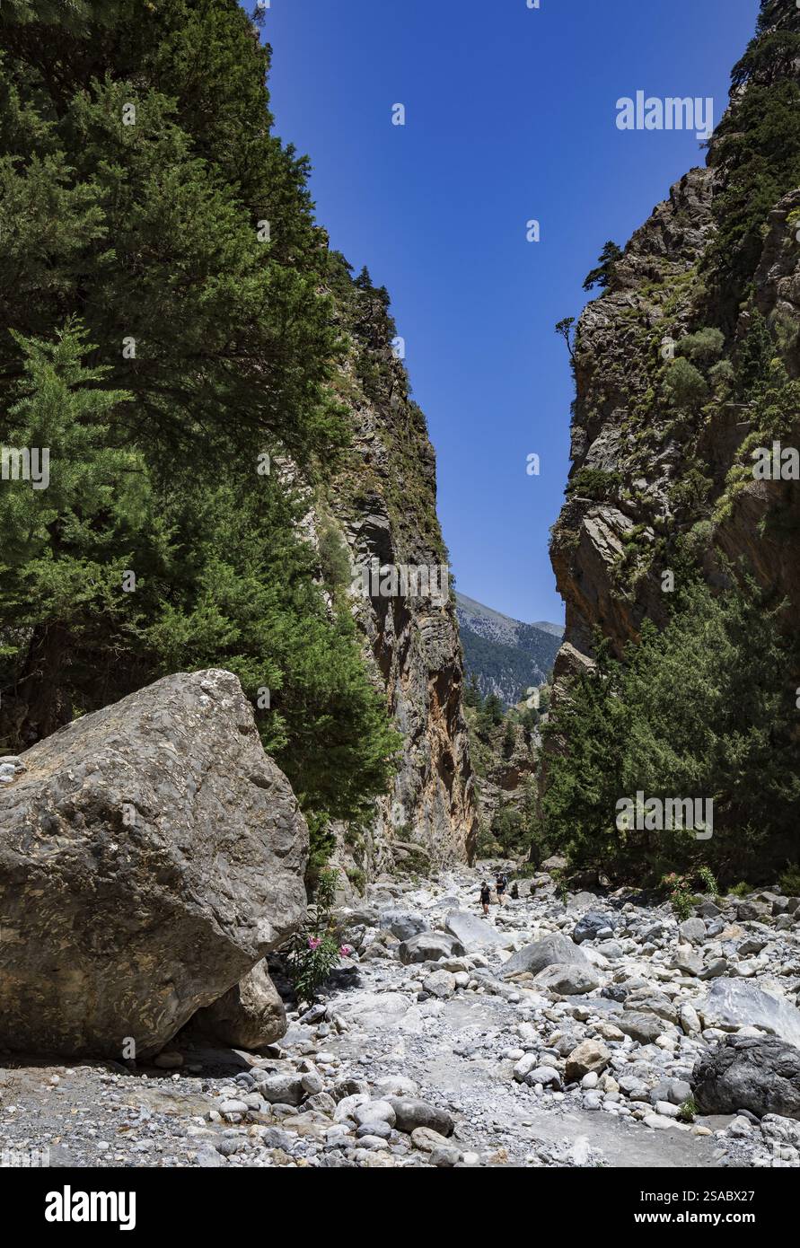 Hiking trail through the Samaria Gorge, south coast, Crete, Greece ...