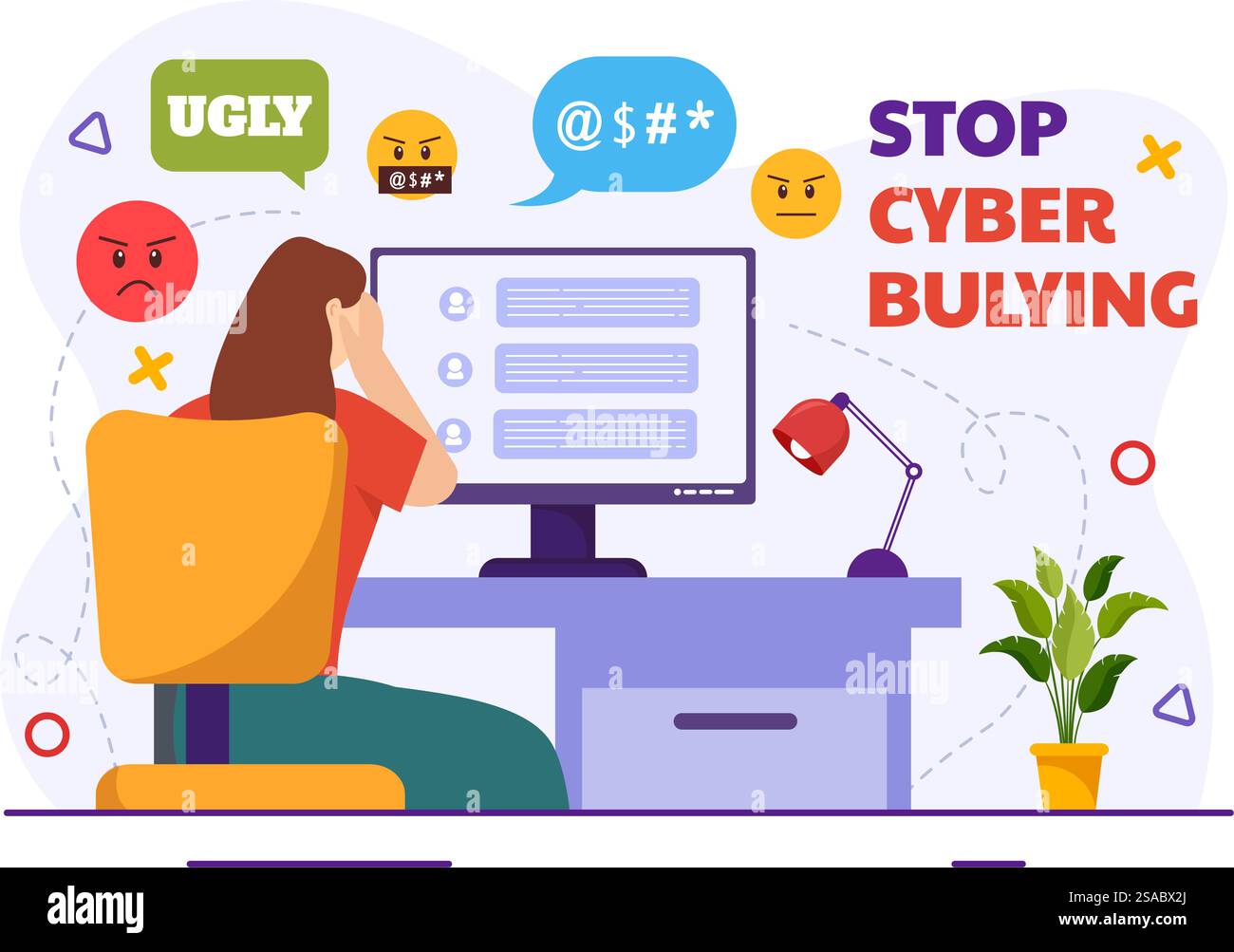 Cyber bullying cartoon hi-res stock photography and images - Alamy
