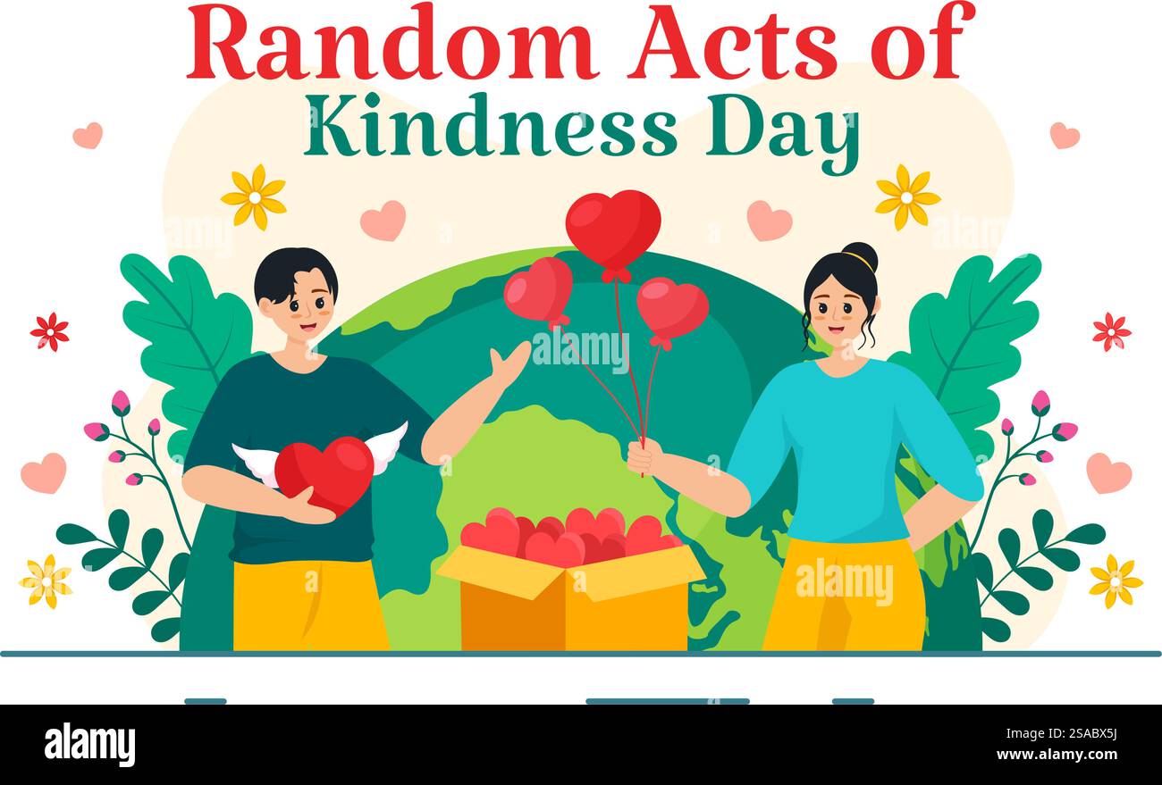Random Acts of Kindness Vector Illustration on February 17th Various ...
