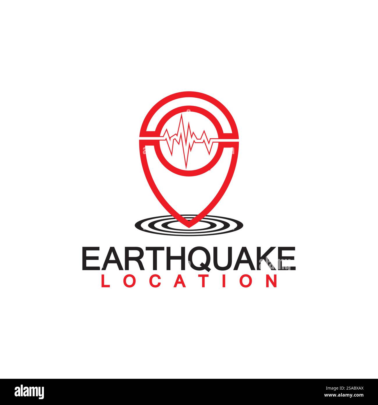 Earthquake Location logo Icon design Isolated on White Background. Map ...