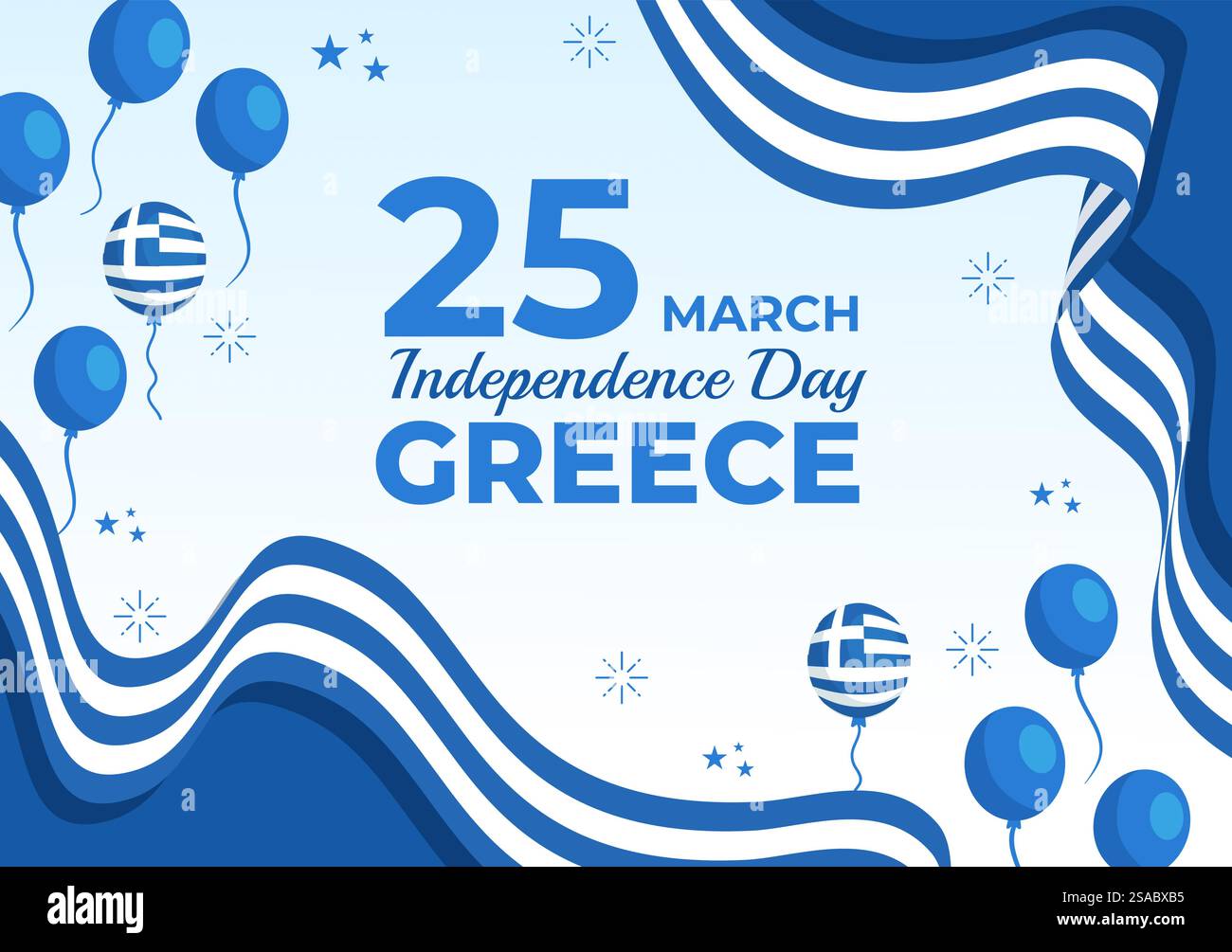 Happy Greece Independence Day Vector Illustration on March 25th with ...