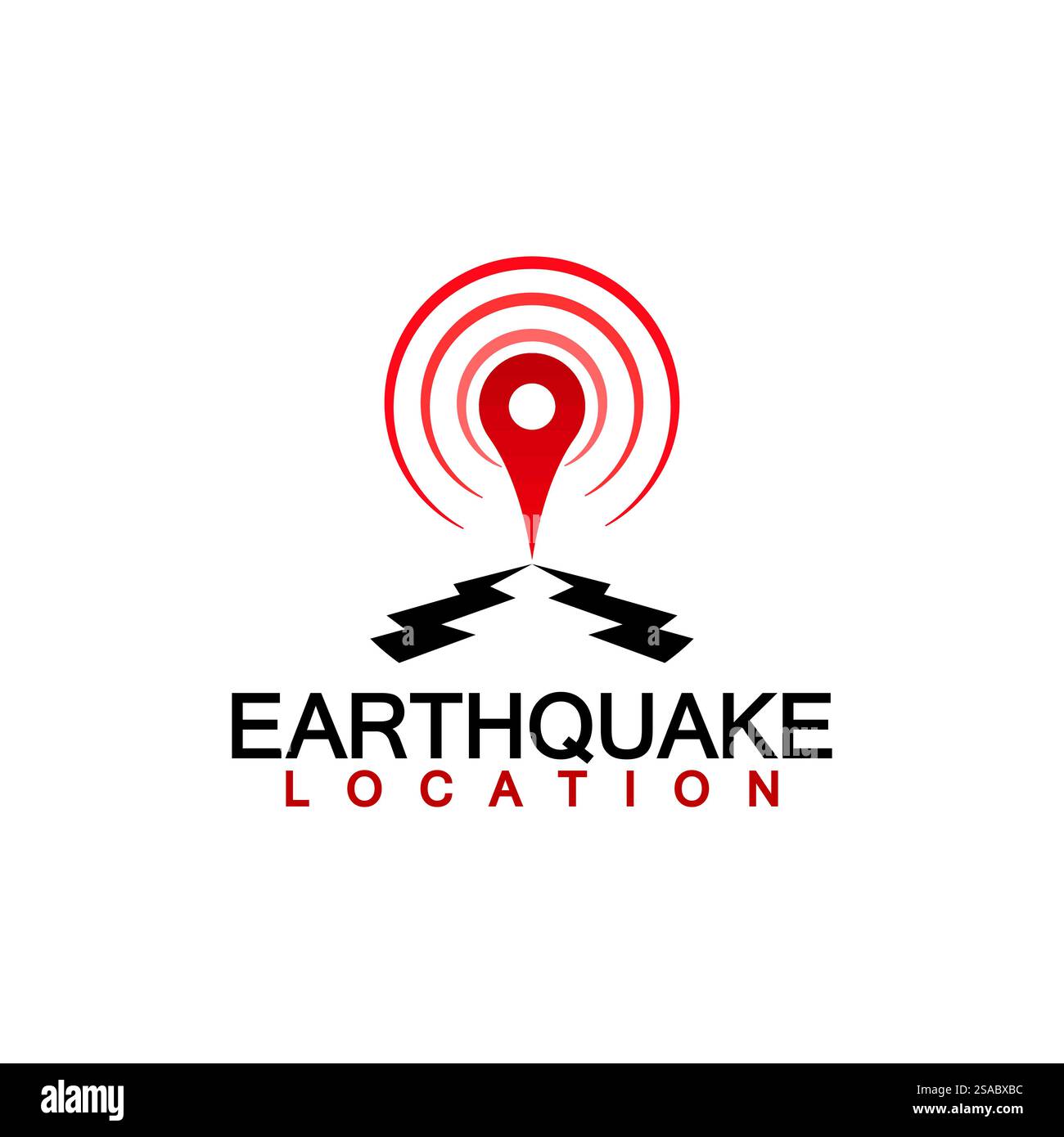 Earthquake Location logo Icon design Isolated on White Background. Map ...