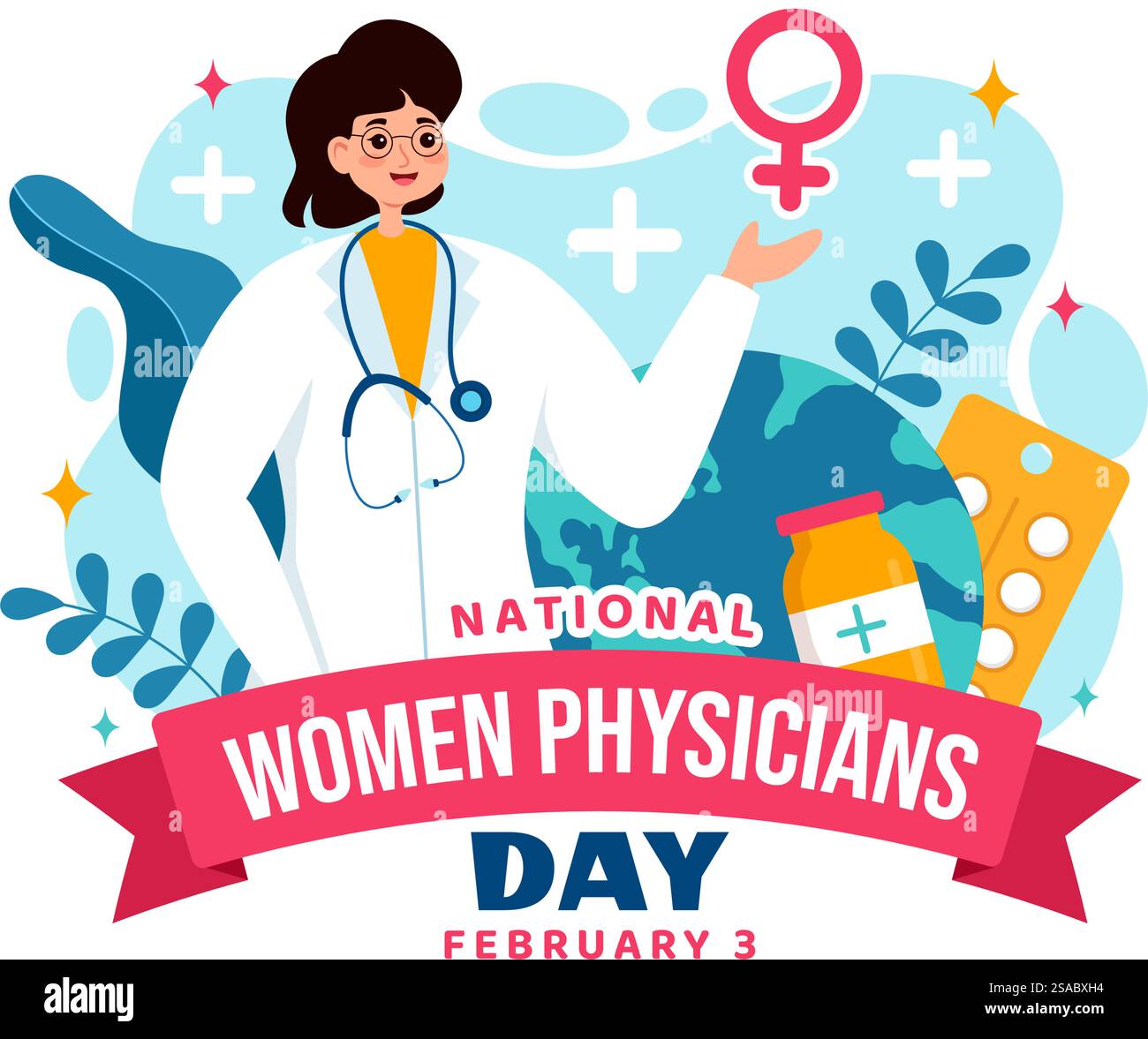 National Women Physicians Day Vector Illustration on February 3 to ...