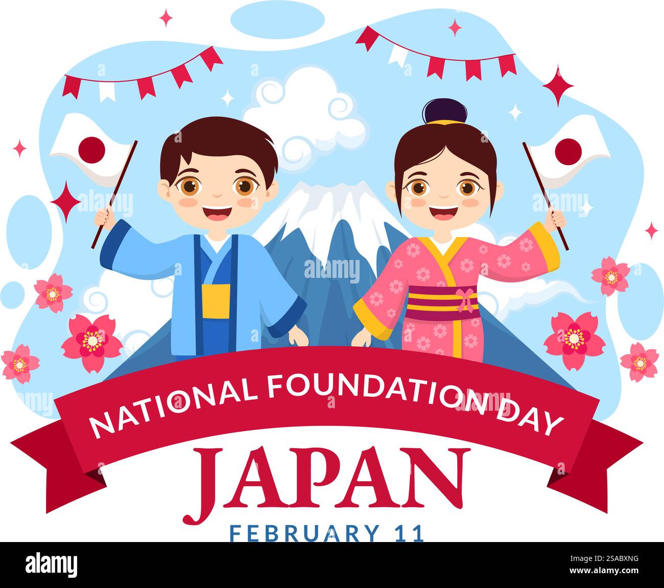 Happy Japan National Foundation Day Vector Illustration on February 11 ...