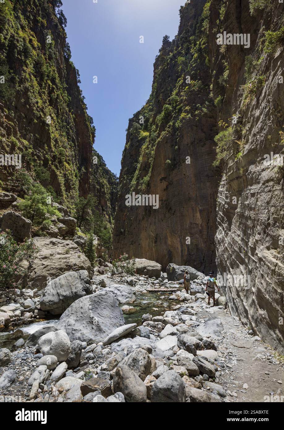 Hiking trail through the Samaria Gorge, south coast, Crete, Greece ...